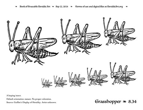 Grasshopper Traceable Heraldic Art