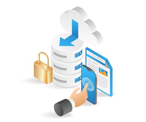 Flat Isometric 3d Illustration Cloud Server Security Control 15881154