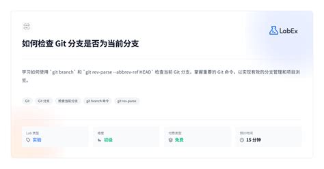 如何检查 git 分支是否为当前分支 labex