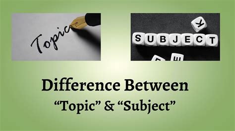 Difference Of Subject And Topic