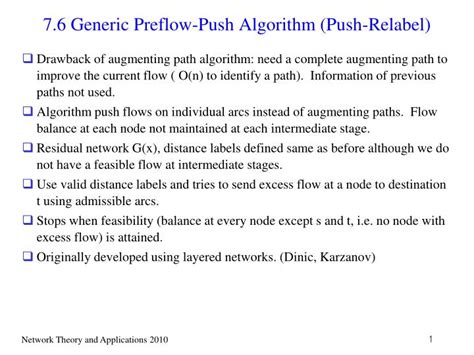 Ppt 76 Generic Preflow Push Algorithm Push Relabel Powerpoint