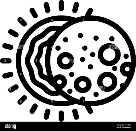 Solar Eclipse Natural Phenomena Line Icon Vector Solar Eclipse Natural Phenomena Sign Isolated