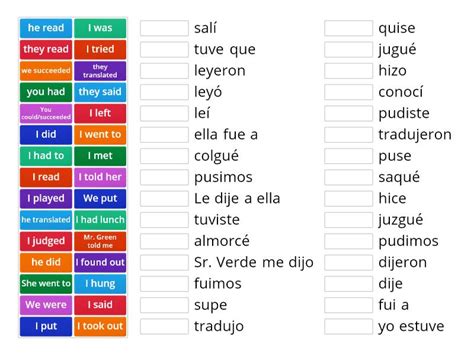 Iregular Verbs In Past Tense Match Up