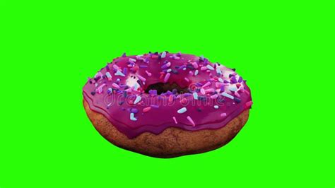 Donut Glazed Dessert Isolated On Black Backgrond Stock Footage Video