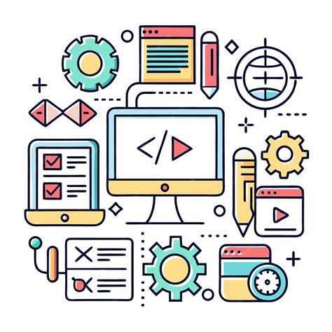 Colorful Illustration Of Web Development And Coding Premium Ai