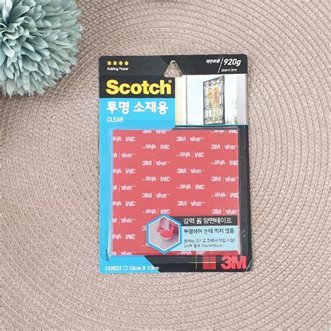 도매콜 3m강력 폼 양면테이프 투명10x10cm