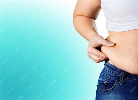 Mujer Con Vientre Gordo Foto Premium