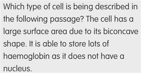 Solved Which Type Of Cell Is Being Described In The Following Passage