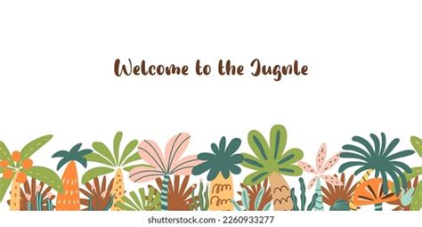 Cute Palm Tree Seamless Border Tropical Stock Vector Royalty Free