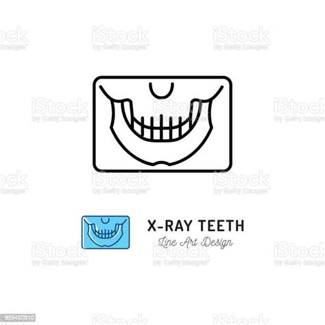 X 선 치아 아이콘 파노라마 방사선 사진 엑스레이 턱 기호 치과 치료 클리닉 구강 사무실입니다 얇은 라인 예술 기호 벡터 일러스트 레이 션 인간의 턱뼈에 대한 스톡 벡터
