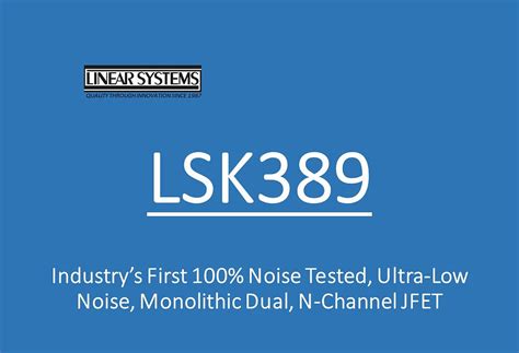 Lsk389 Press Release Linear Systems