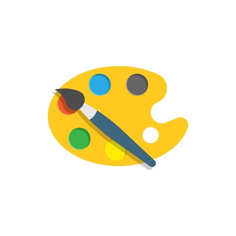 평면 스타일의 아티스트 팔레트 프리미엄 벡터