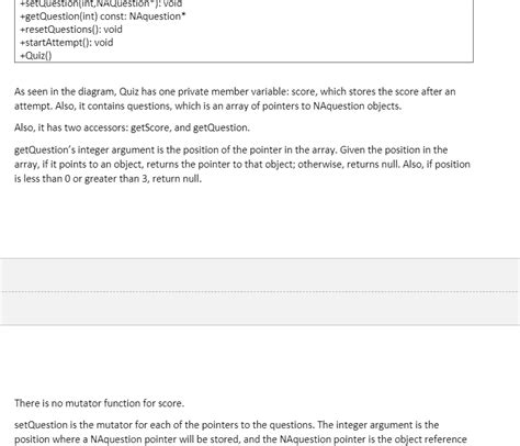 Solved Question Class Create A Class For A Question Chegg