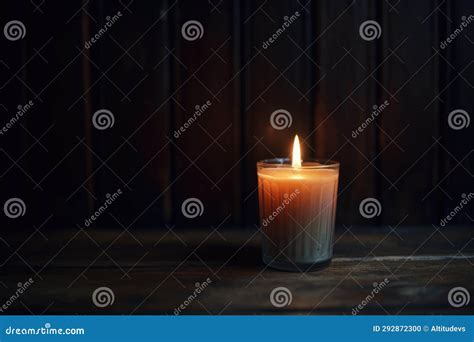 Single Lit Candle In A Dimly Lit Room Stock Illustration Illustration