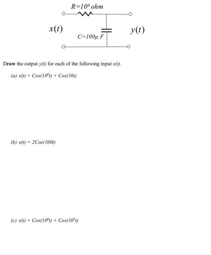 draw the output y t for each of the following input