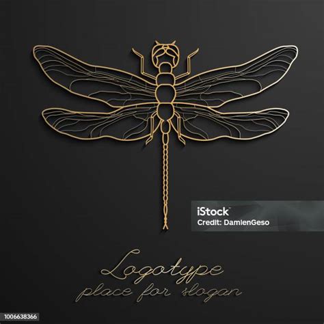 잠자리 로고 디자인 벡터 일러스트 레이 션 Eps10 창의적인 로고 디자이너 개념에 대한 스톡 벡터 아트 및 기타 이미지 개념 골동품 금 금속 Istock