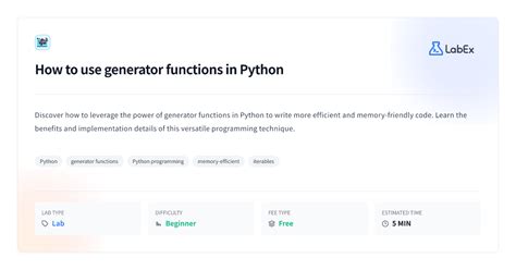How To Use Generator Functions In Python Labex How To Use Generator Functions In Python Labex