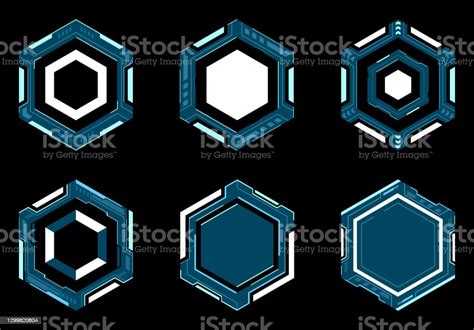육각형 미래지향적 인 프레임 Hud 디지털 기술을 위한 추상 적인 기하학적 형상 벡터 설계 초현대적에 대한 스톡 벡터 아트 및 기타 이미지 Istock