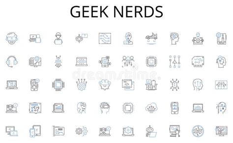 Geek Nerds Line Icons Collection Innovation Incubator Growth Collaboration Disruption