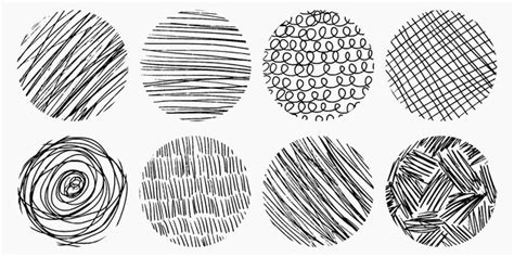 Premium Vector Set Of Circles With Different Pencil Hatching On White Background Doodle Hand