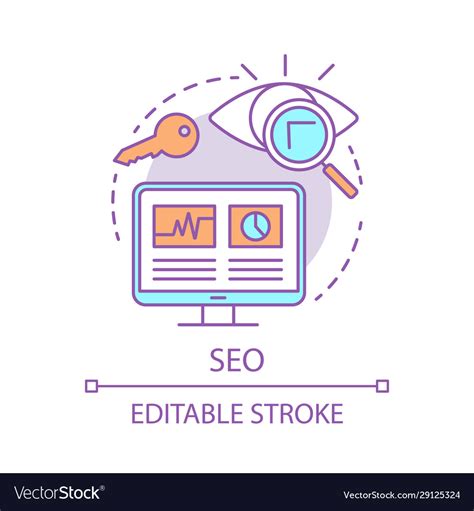 Seo Concept Icon Search Engine Optimization Idea Vector Image