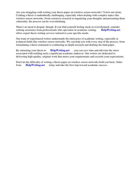 Thesis Paper On Wireless Sensor Networks Pdf Wireless Sensor