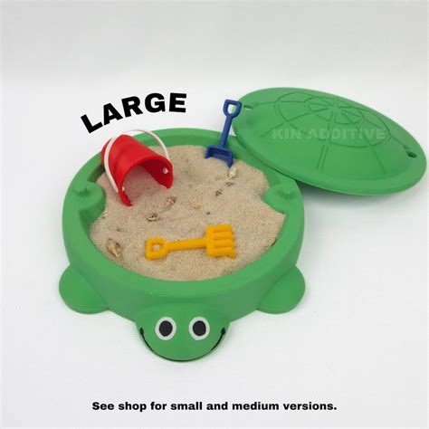 Mini Turtle Sandbox W Real Sand And Tools Large Size 6 5 3d Printed Sandbox Zen Garden Sensory