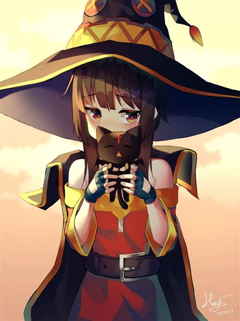 Megumin And Chomusuke Kono Subarashii Sekai Ni Shukufuku Wo Drawn By Yansae Danbooru