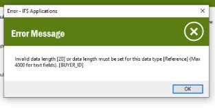 Error Message When Creating A Custom Reference Field IFS Community