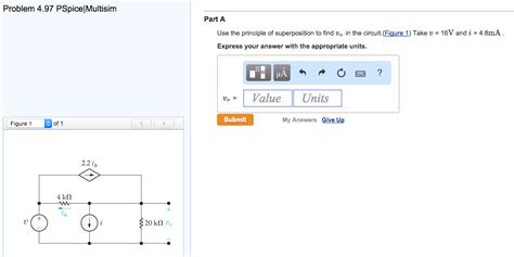 Solved Problem 4 97 Pspice Multisim Part A Use The Principle