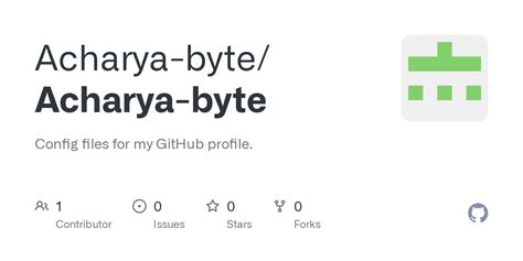 Github Acharya Byteacharya Byte Config Files For My Github Profile