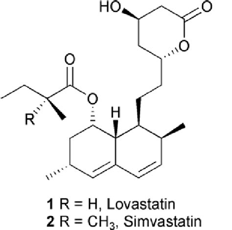 Chimical Structure Of Lovastatin And Simvastatin Download Scientific Diagram