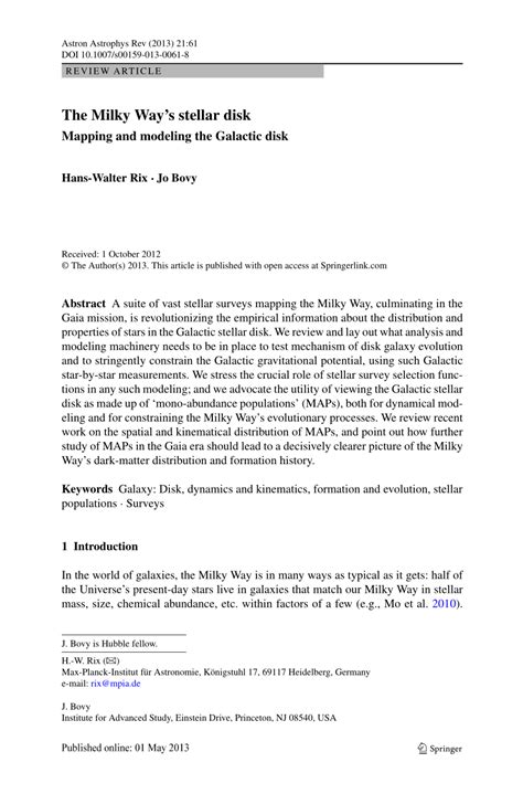 Pdf The Milky Ways Stellar Disk Mapping And Modeling The Galactic Disk