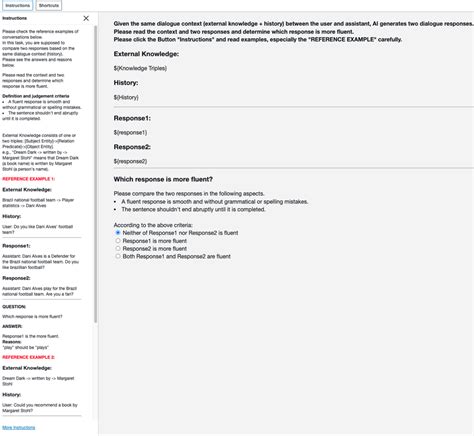 The Ui For Human Evaluation On Fluency Via A B Testing Download Scientific Diagram