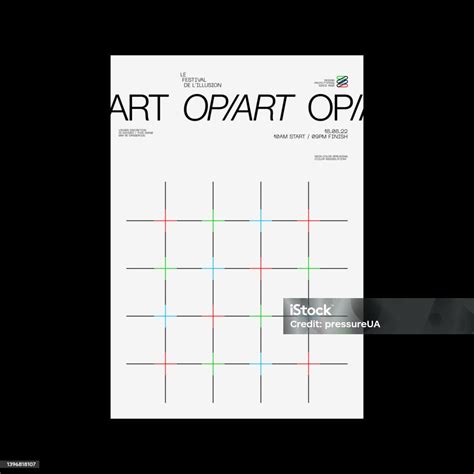 미니멀리스트 추상 Opart 포스터 그래픽 레이아웃 디자인 헬베티카 타이포그래피 미학 Brutalism에 대한 스톡 벡터 아트