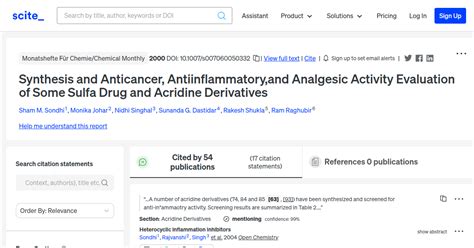 Citation Report Synthesis And Anticancer Antiinflammatoryand Analgesic Activity Evaluation