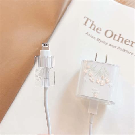 오렌지 데이지 플라워 헤드 고속 충전 프로텍터 케이스 Usb 케이블 날짜 라인 와인더 코드 커버 애플 아이폰 18 W 20w 귀여운 커버 Aliexpress
