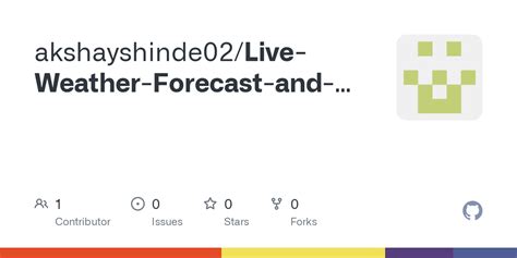 Github Akshayshinde Live Weather Forecast And News Website