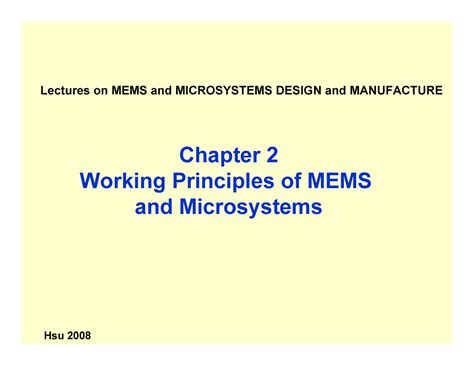 Working Principles Of Mems And Microsystems Ch 2 49 Chapter 2