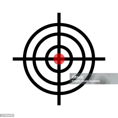 Red Aim Icon Of A Gun Aim Vector Stock Illustration Download Image