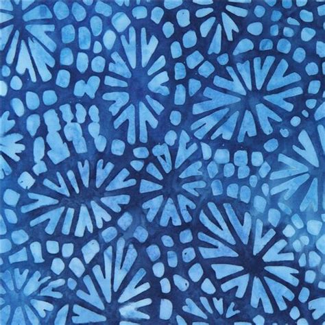 Blue Robert Kaufman Lily Pad Leaf Batik Fabric Fabric By Robert Kaufman
