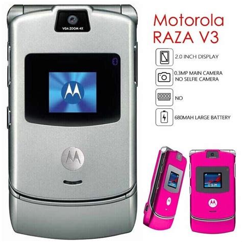 Original Motorola Razr V3 Pink Unlocked Flip Gsm Bluetooth Mp4 Video