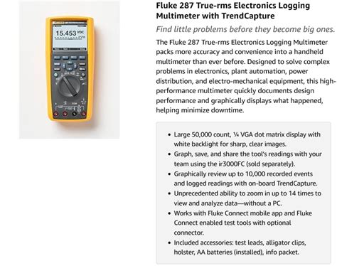 Fluke 287 True Rms Electronics Logging Multimeter Eezee