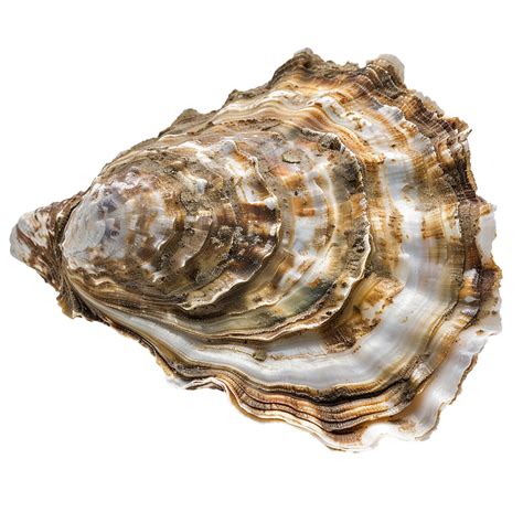 A Detailed Closeup Of A Single Empty Oyster Shell Showing Its Textured