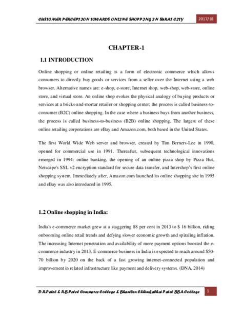 Pdf Customer Perception Towards Online Shopping In Surat City Chapter 1