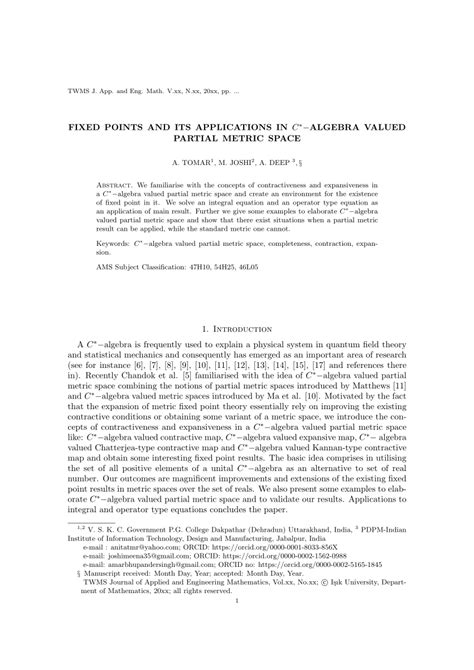 Pdf Fixed Points And Its Applications In C∗−algebra Valued Partial