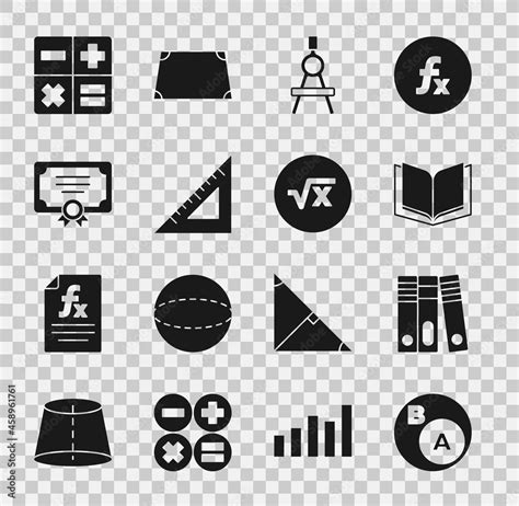 Vetor De Set Subsets Math A Is Subset Of B Office Folders Open Book Drawing Compass