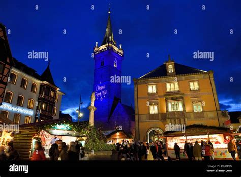 France Bas Rhin Obernai Christmas Market On The Market Square