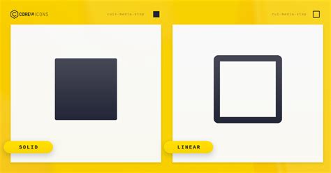 Media Stop Icon Linear CoreUI Icons SVG JavaScript TypeScript