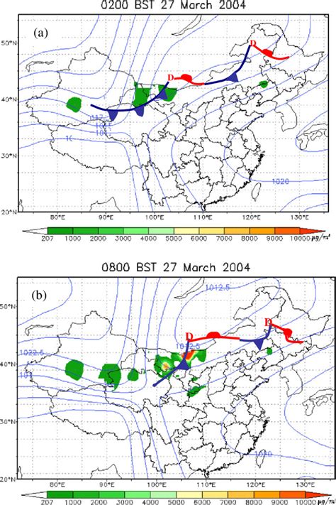Spatial Distribution Of Sand Dust Mass Concentration And Corresponding